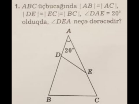 Bərabəryanlı üçbucaq. Olimpiada (Sual 1)