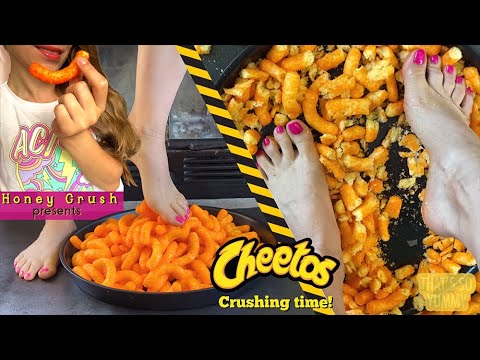 Food feet crush, Cheetos | ASMR & CRUSHING - YouTube