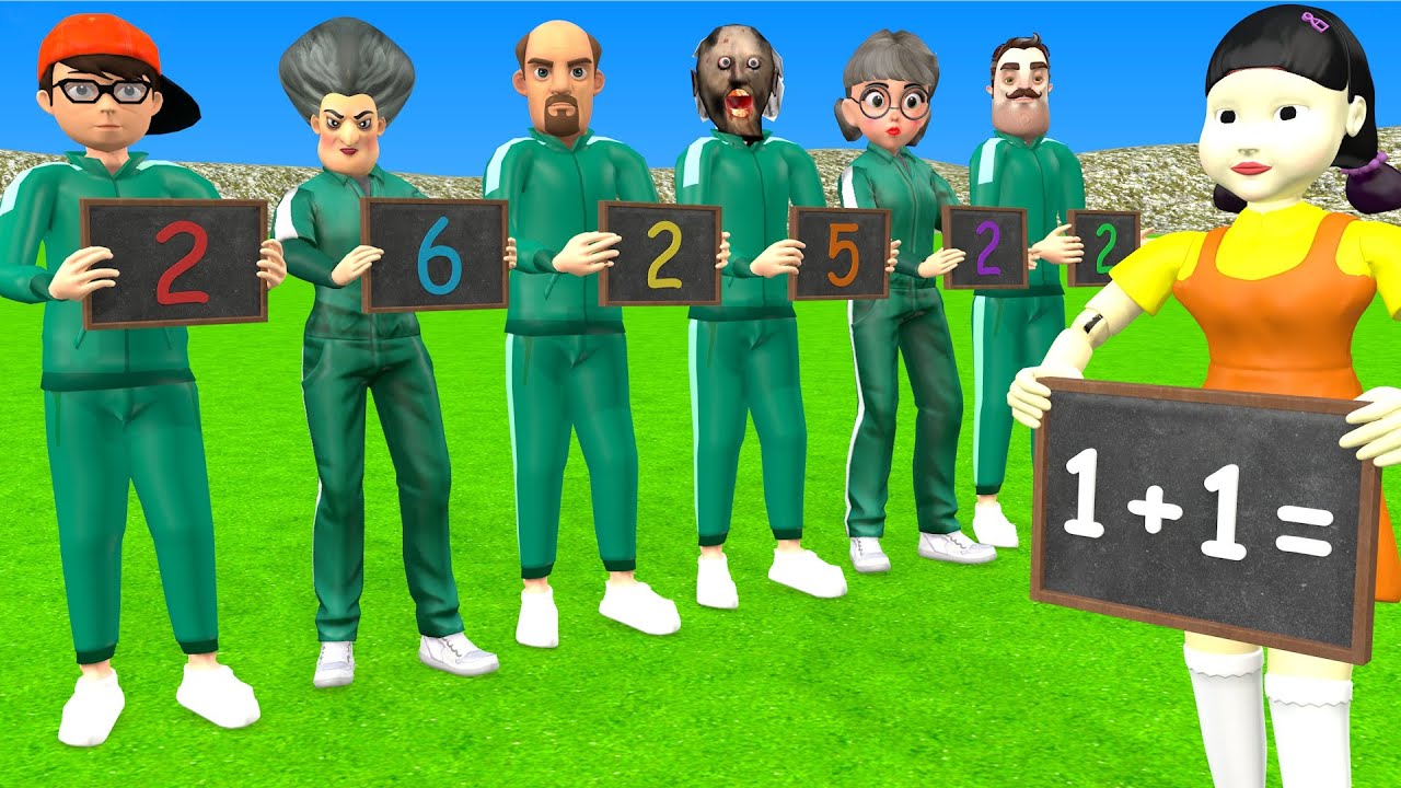 Scary Teacher 3D vs Squid Game Become Math Genius vs Wooden Jump Up 5 ...