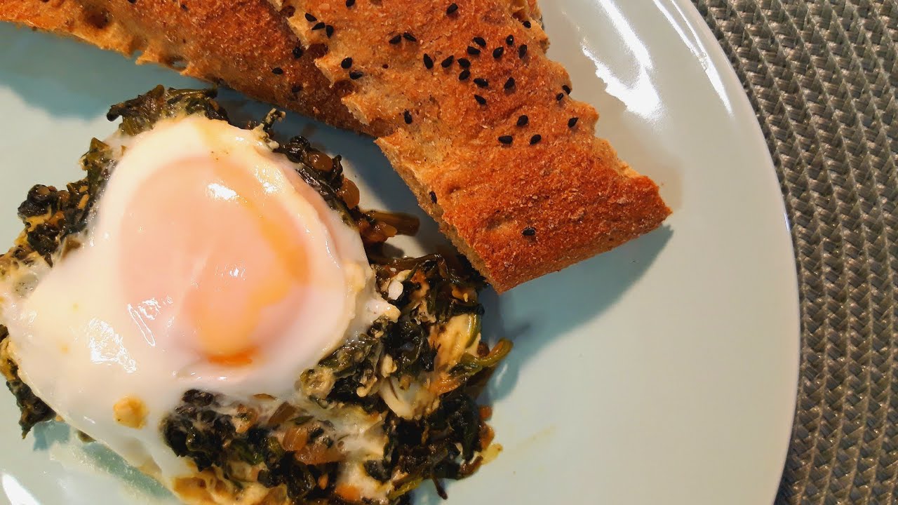 spinach omelette recipe (nargesi) : how to make spinach omelette in 3 ...