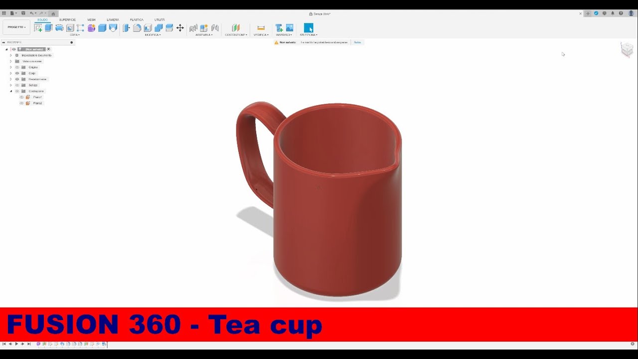 FUSION 360 - Tea cup - YouTube