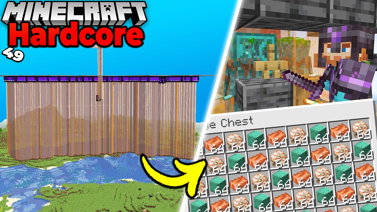 I BUILT A MEGA COPPER FARM in Hardcore Minecraft Survival - YouTube