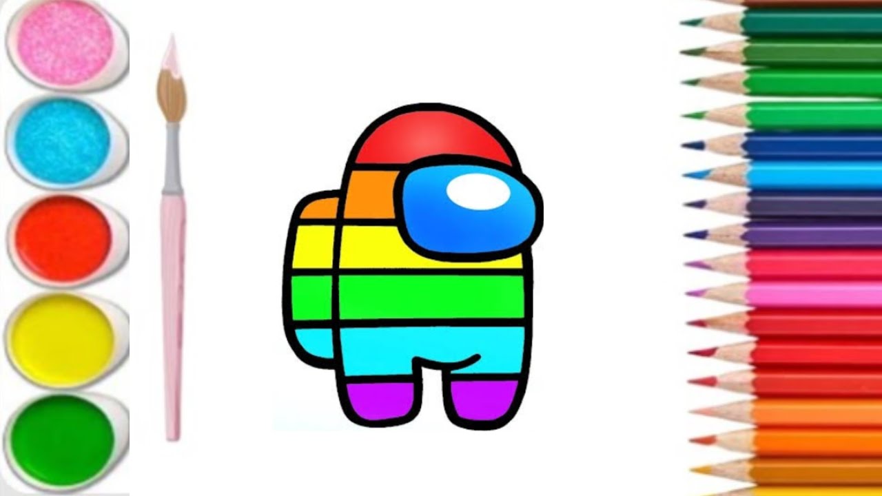 How to draw a rainbow 🌈 crewmate/Easy drawing/simple drawing ideas for ...