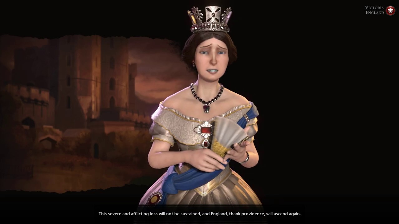 Civilization 6 Victoria of England Defeat Cutscene - YouTube