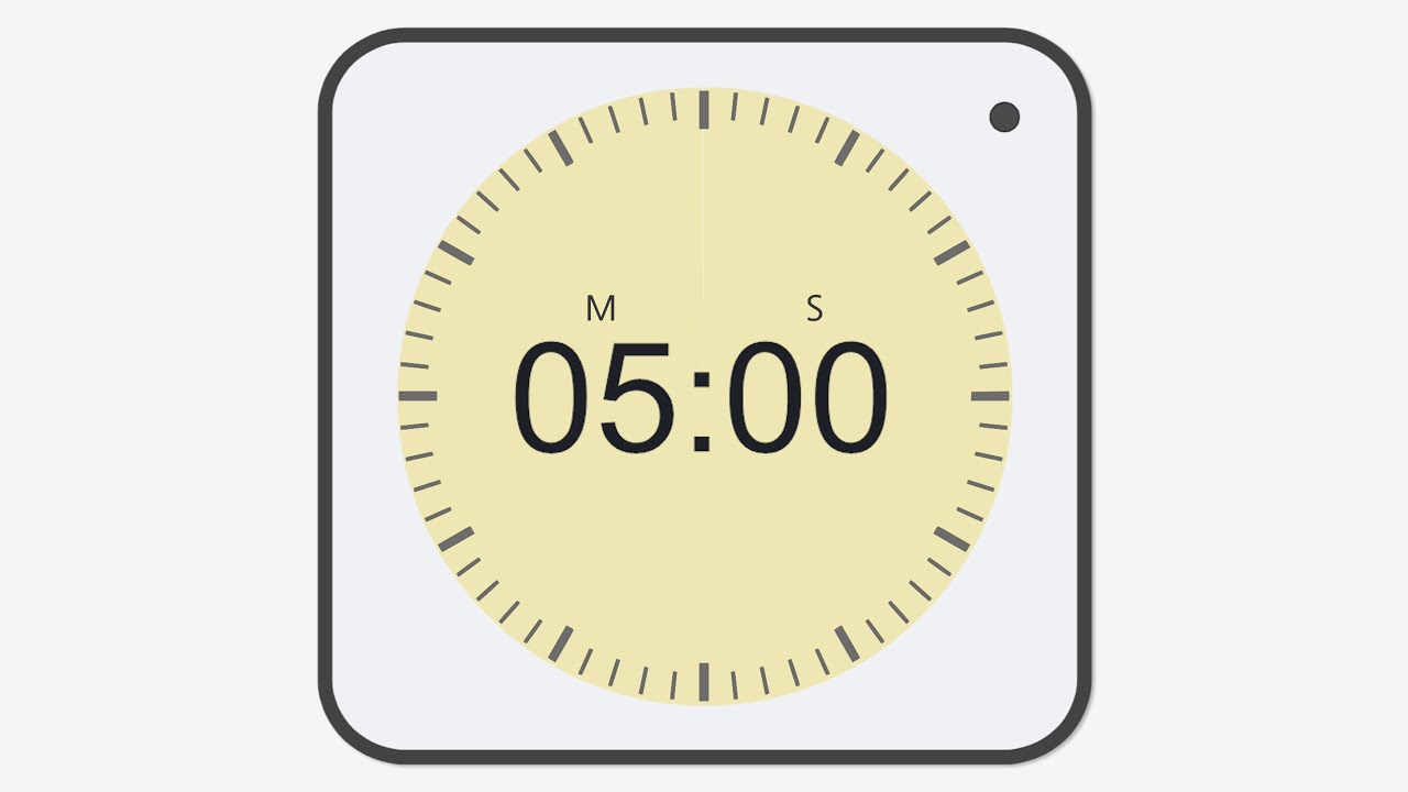 [Yellow] 5-minute countdown timer | alarm ⏰️ - YouTube