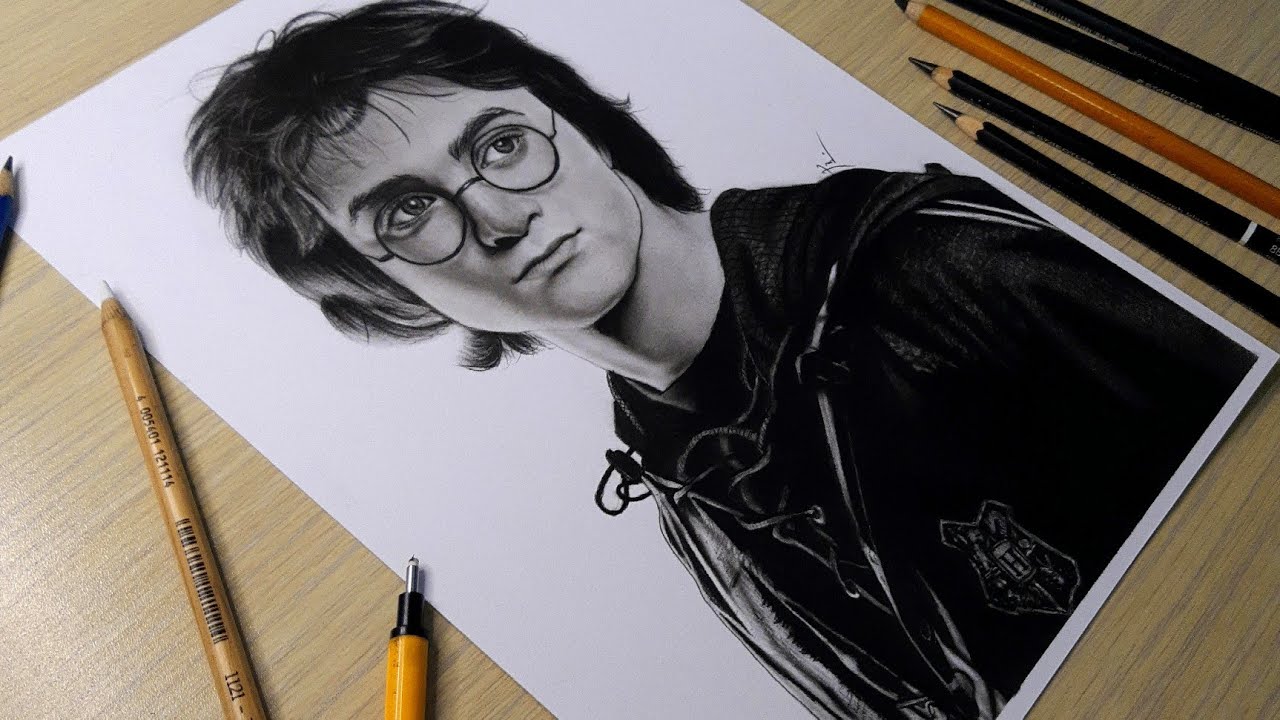 Realistic Drawing Harry Potter, Time_lapse - YouTube