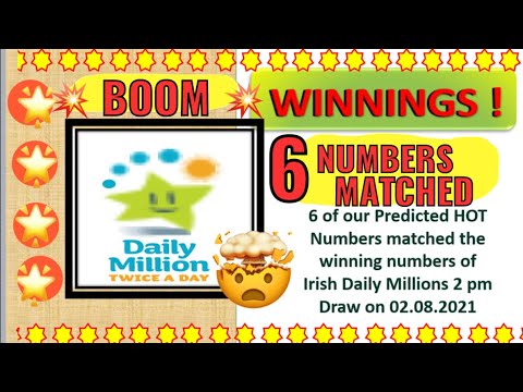 BOOM 🤯 💥 6 NUMBERS MATCHED | Irish Daily Millions 2pm Lotto Predictions ...