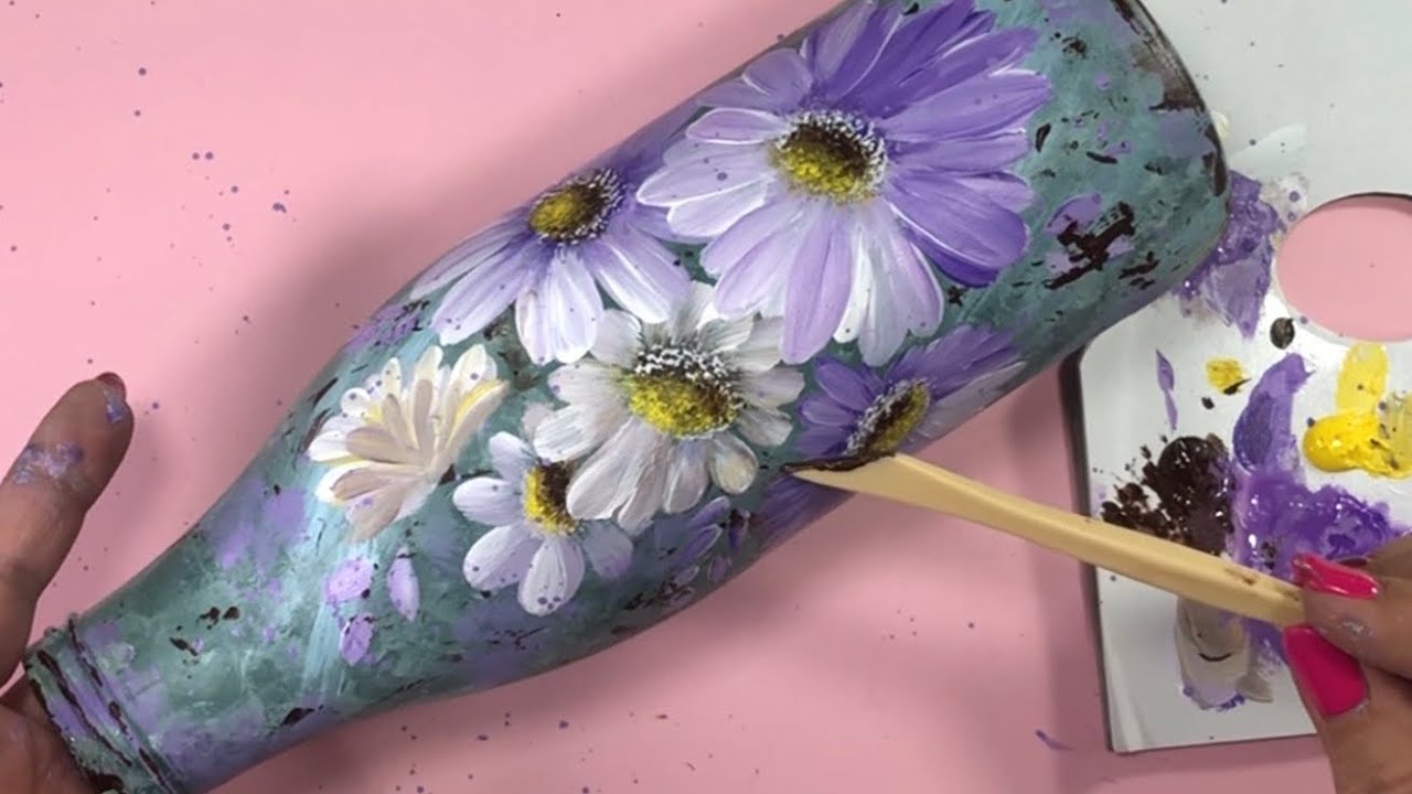 Aprende a Pintar Flores Increíbles en Botellas / 3 Ideas Espectaculares ...