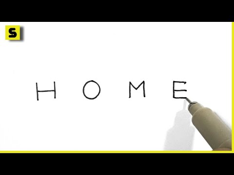 Use word HOME to draw home and family (real home) Word Drawing Cartoon ...