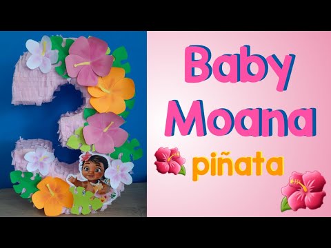 DIY Moana themed pinata 🌺 number 3 Moana pinata - YouTube