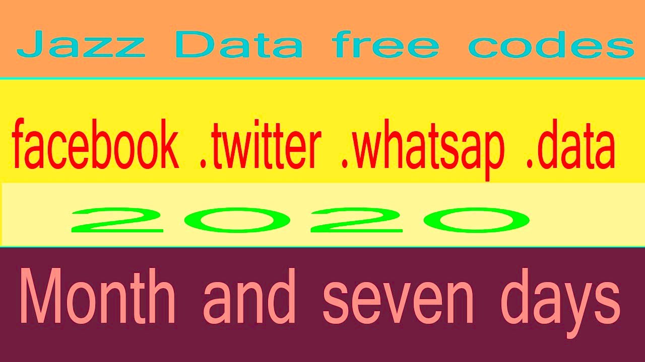 Jazz Free internet Code | Jazz free internet Code 2020 new | Mubashir ...