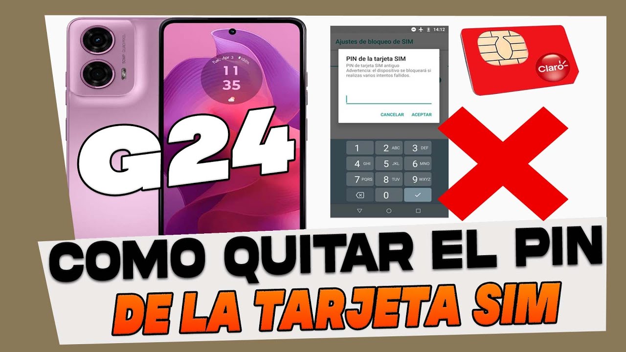 Como Quitar el Pin de la Tarjeta Sim en Motorola Moto G24 - YouTube
