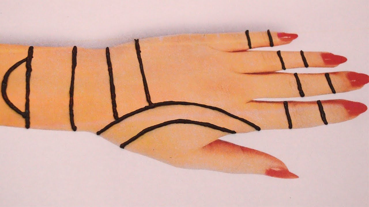 Full Traditional Style Mehndi Trick By Using Lines - Mehndi Design for ...