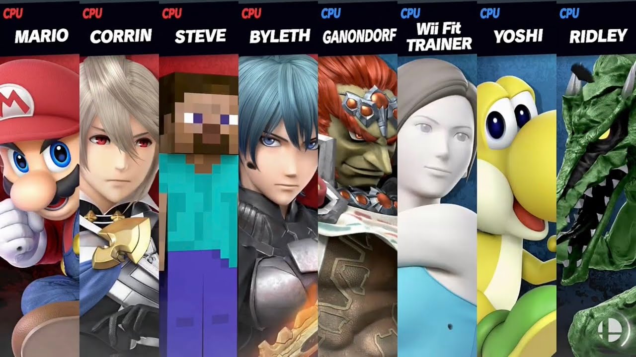 Super Smash Bros. Ultimate - Mario, Corrin M, Steve & Byleth vs Randoms ...