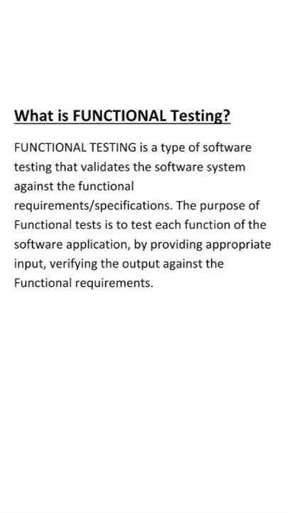 Learnonedefinitioneveryday Functionaltesting Manualtesting Shorts Education Youtube