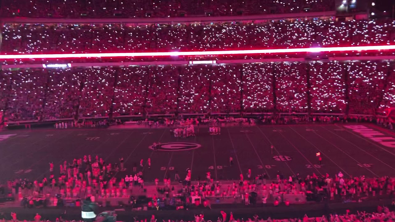 Sanford Stadium lights up in the 4th quarter during their game against ...