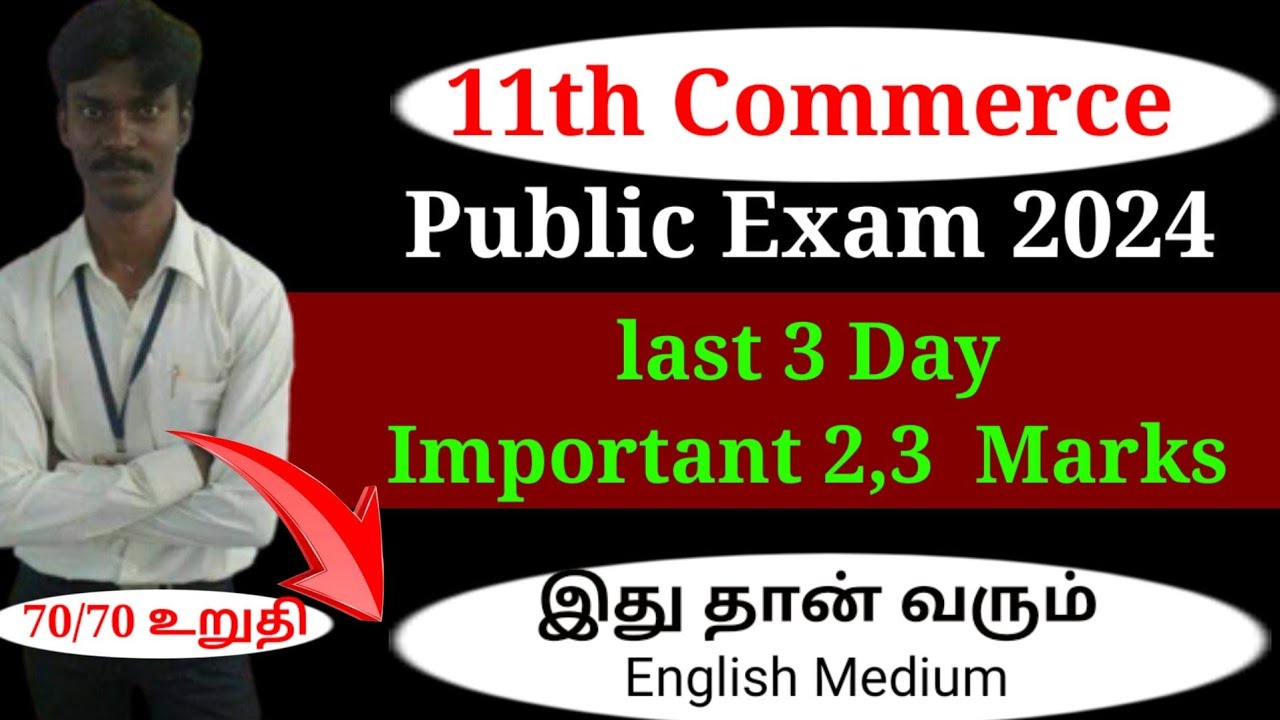 11th Commerce Public Important Questions 2024 | 11th Commerce Important ...