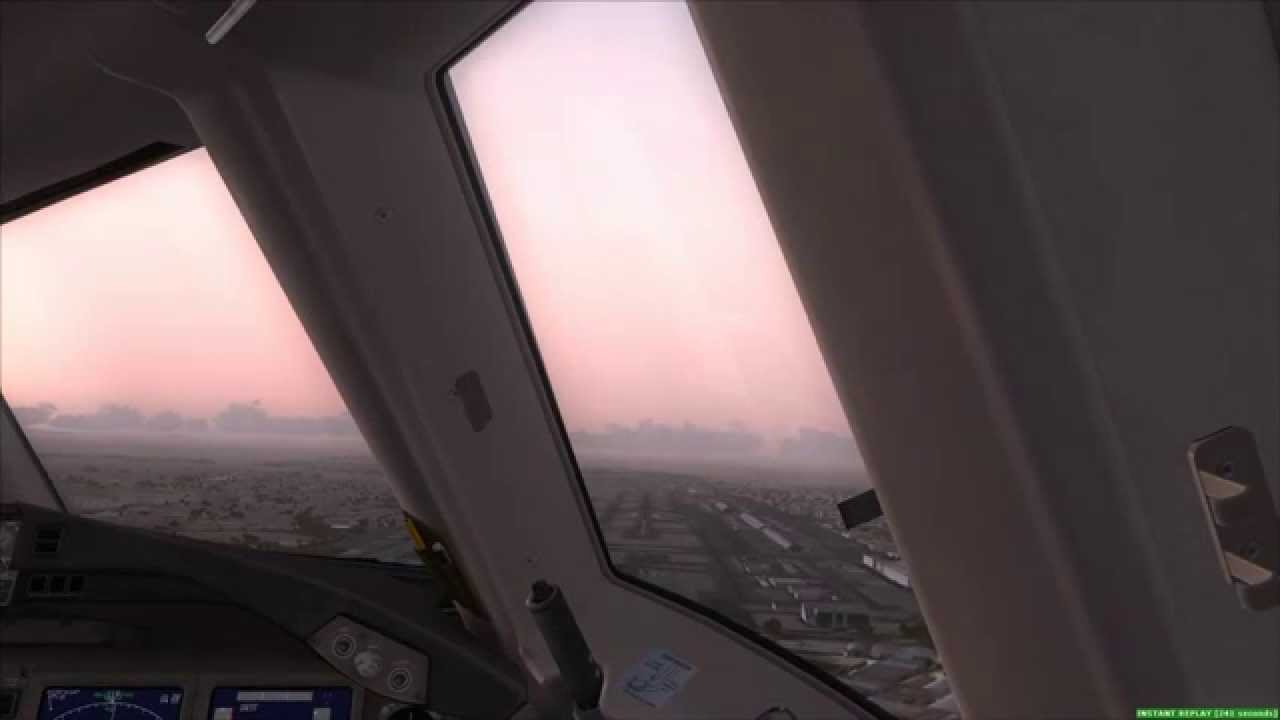 Cockpit Emirates 777-200LR landing at Dubai [OMDB Runway 12R FSX] - YouTube