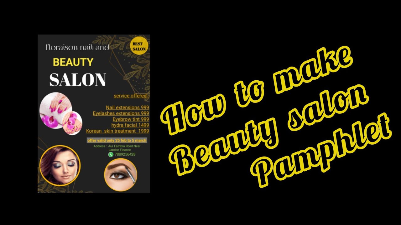 how to make beauty parlour pamphlet in mobile // beauty parlour ka ...