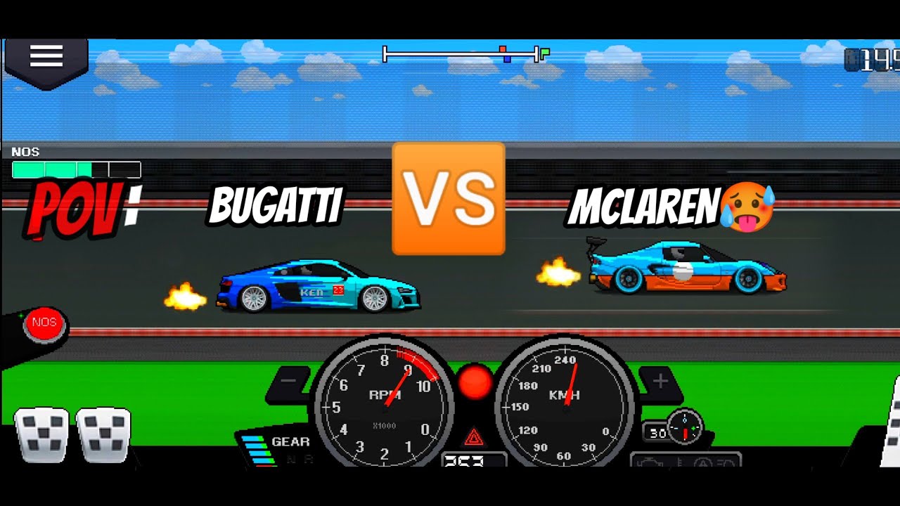 BUGATTI CHIRON VS McLAREN RACE IN PIXEL CAR RACE ||🥵 - YouTube