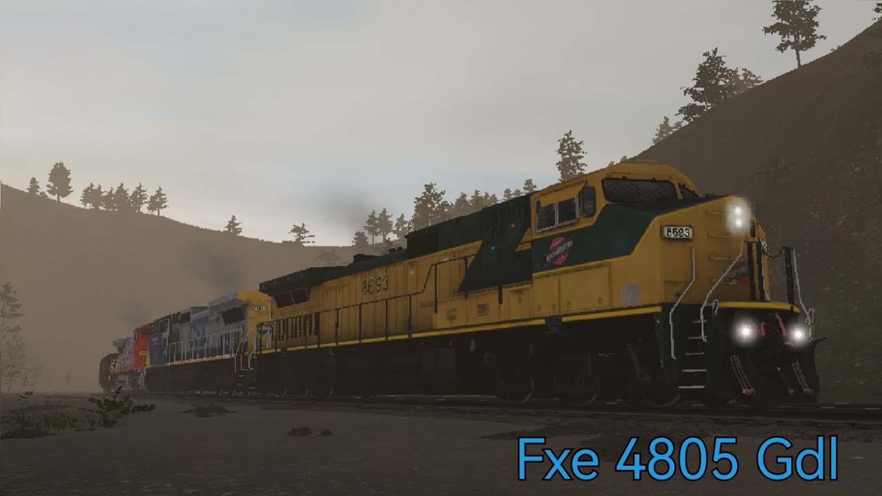 CNW, CSX y Santa Fe Railroad En El Pesado Y Largo Tren Mineral Trainz ...
