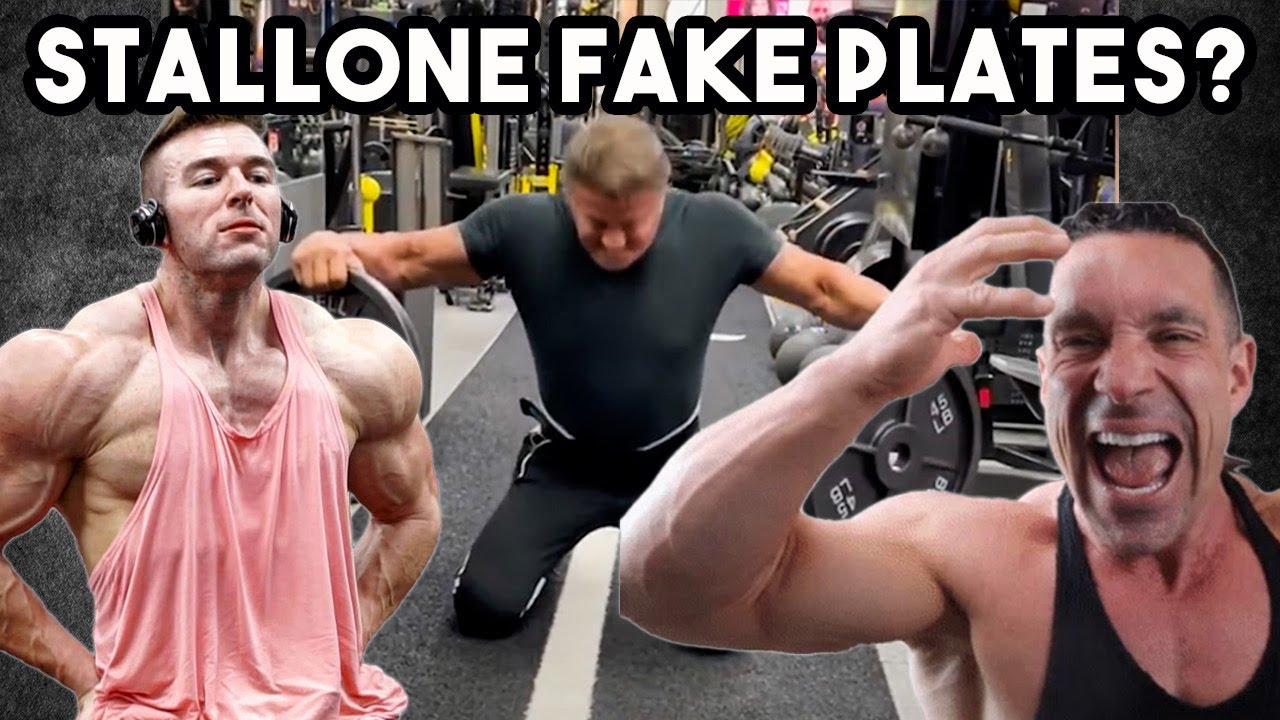 Stallone 45lb plate challenge | fake plate controversy - YouTube