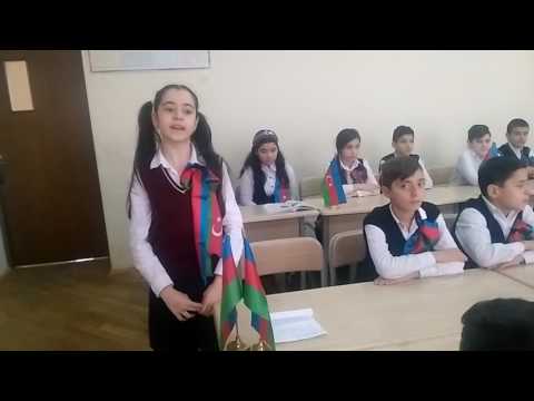 140 sayli  orta mekteb.Bayraq gunu