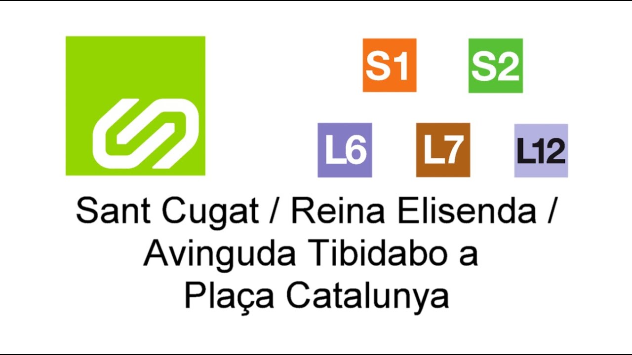 FGC estación a estación: Sant Cugat a Barcelona Plaça Catalunya S1 S2 ...