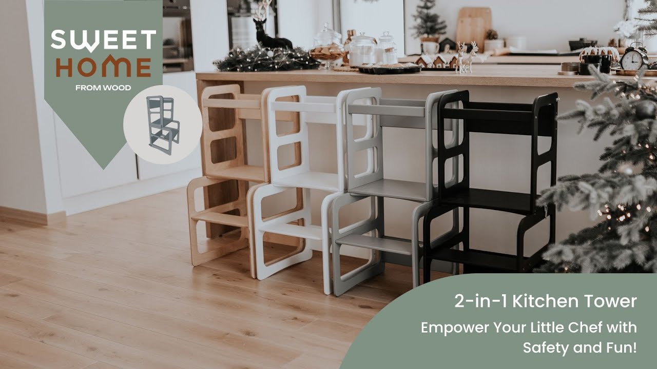 Montessori Kitchen Tower That Transforms Into Table & Chair | Birch ...