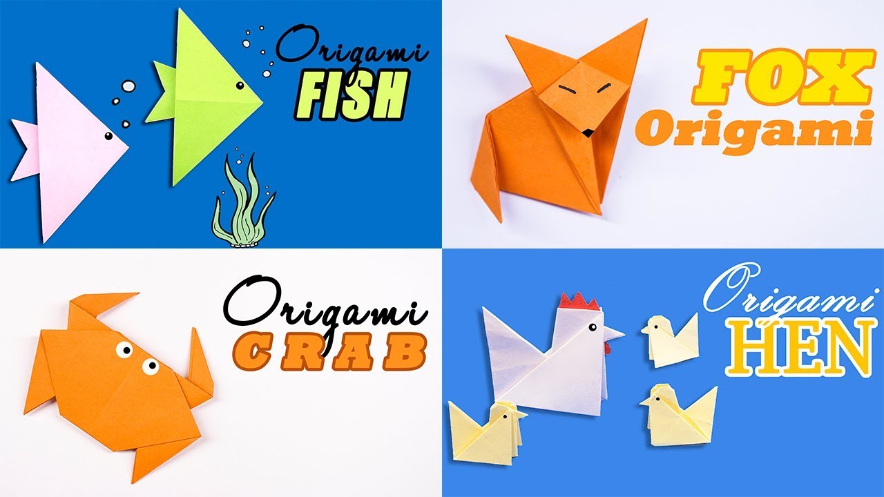 04 Easy Origami Cute Animals - DIY Handmade Craft Ideas - YouTube
