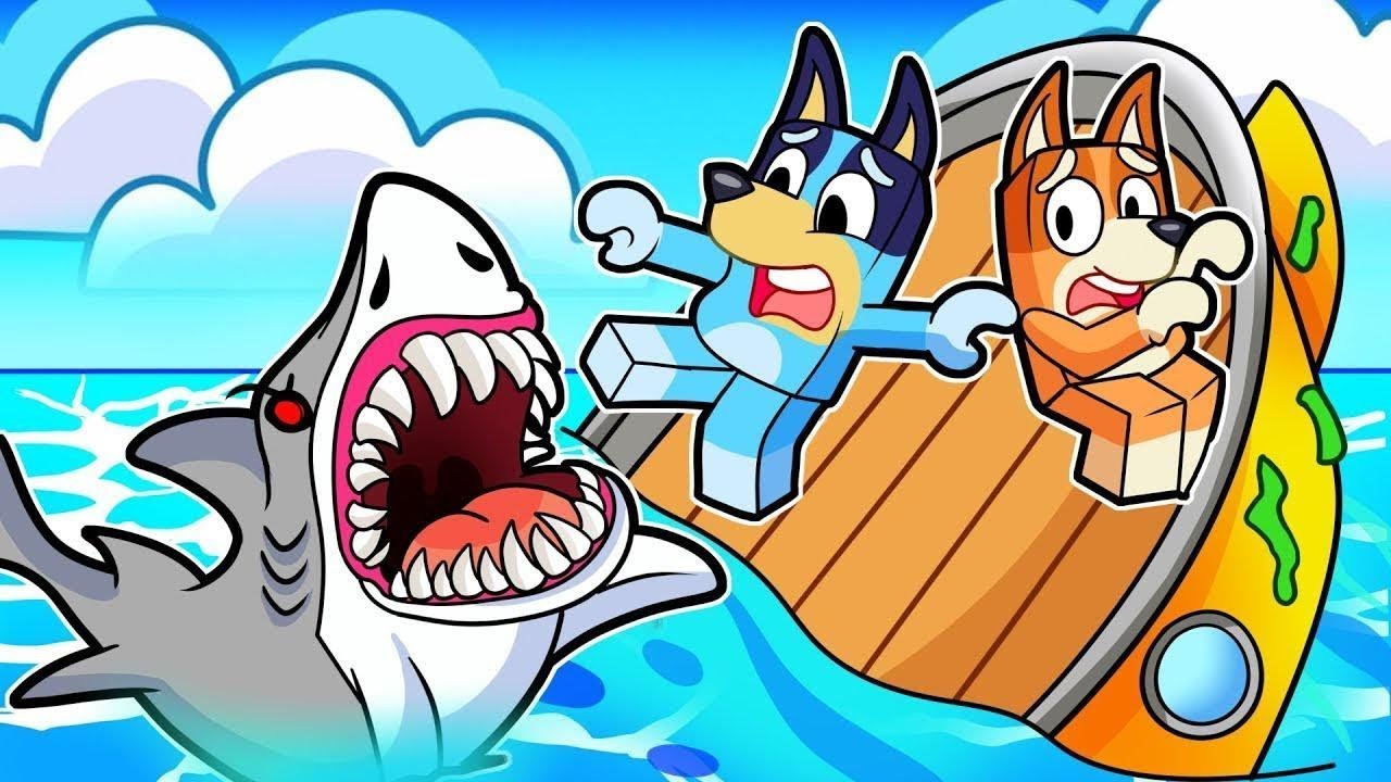 BLUEY AND BINGO ESCAPE FROM THE GIANT SHARK in ROBLOX 🦈😨 - YouTube