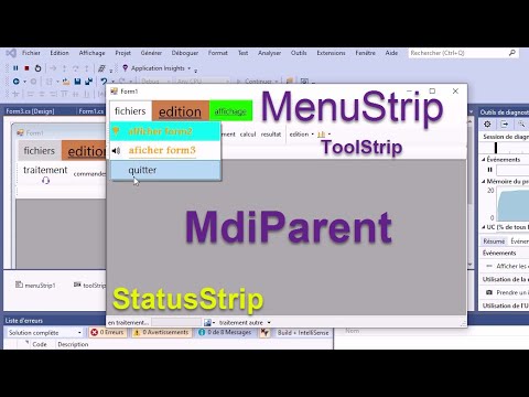 C# 27: MDI Windows Forms MdiParent MenuStrip ToolStrip StatusStrip ...