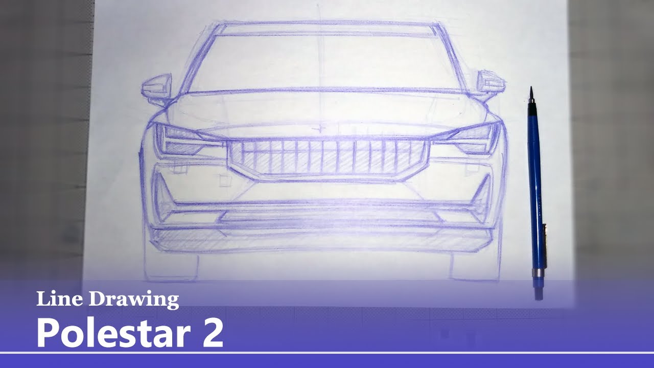 Line Drawing: Polestar 2 Front View - YouTube