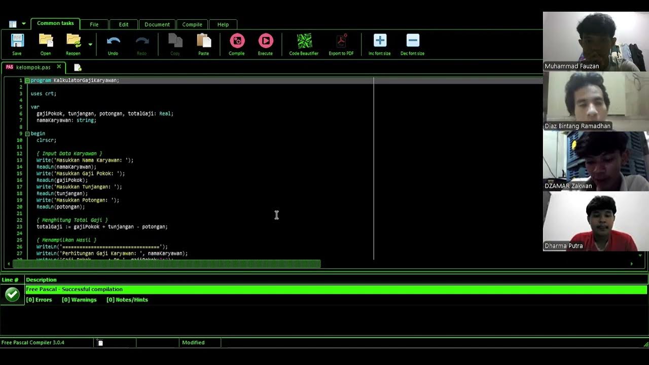 Kelompok 13 | Program Kalkulator Gaji Karyawan | Program 1 - YouTube