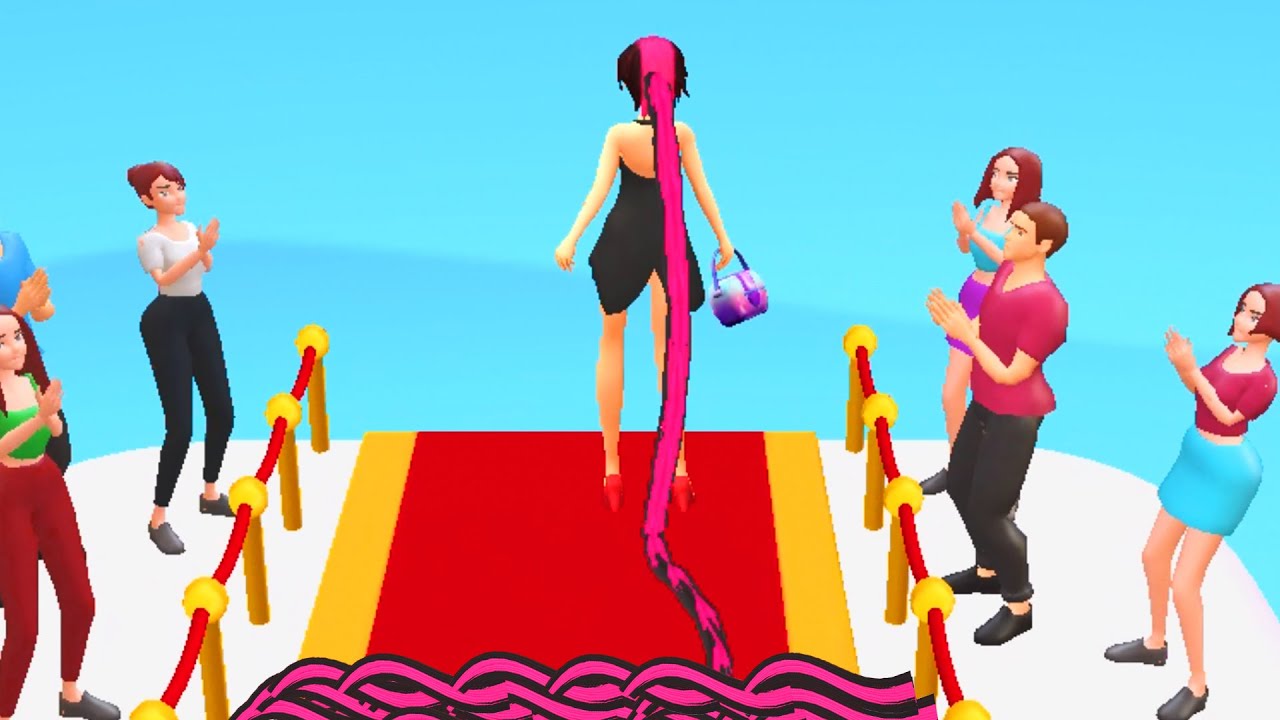 HAIR CHALLENGE game FUN HAIR RUNNER 🌈👸💇‍♀️ Gameplay All Levels ...