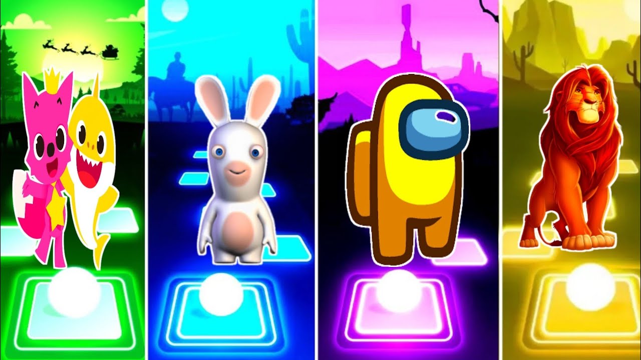 Pink Fong🆚Rabbids Invasion🆚Among Us🆚The Lion King🍓Who is best?? - YouTube