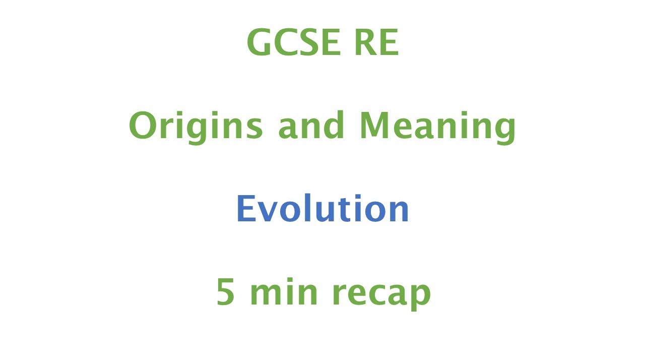 GCSE RE (Eduqas) - Evolution 5min recap - YouTube