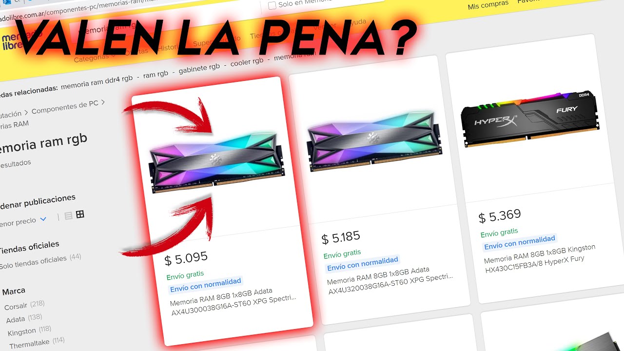 ¡Compré la RAM RGB *MAS BARATA* de MERCADO LIBRE! ¿Valio la pena? - YouTube