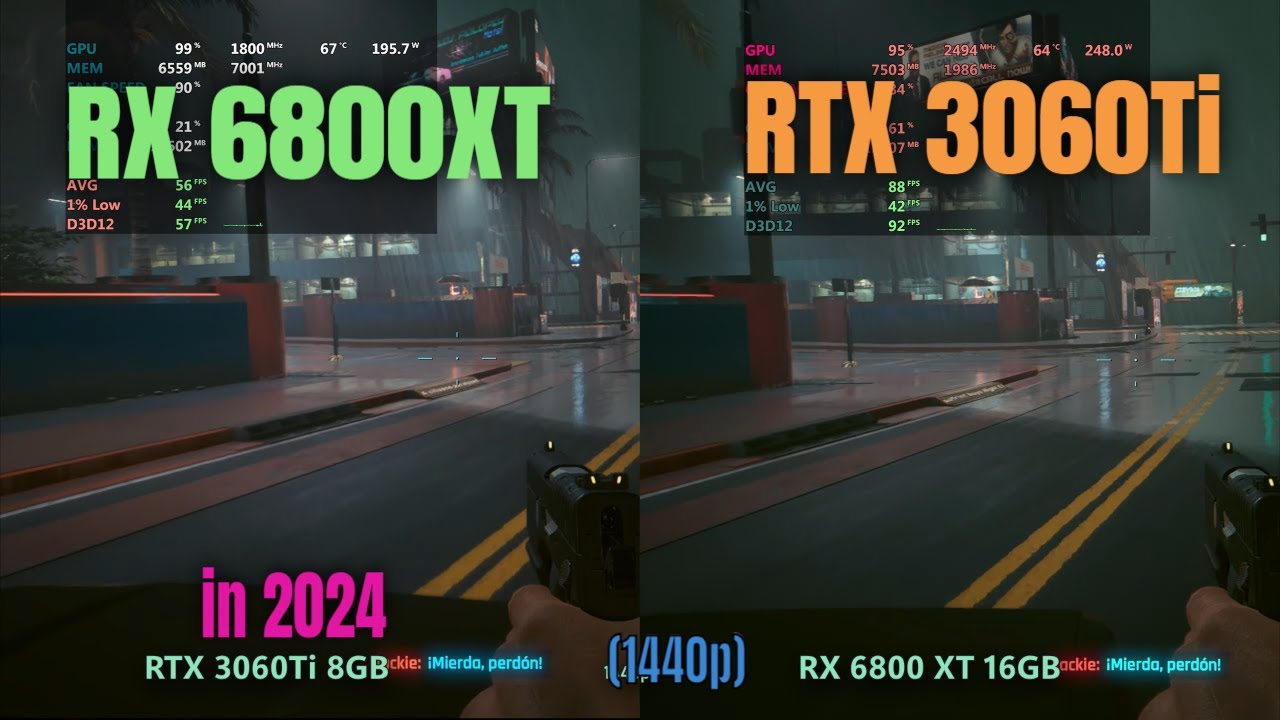 RTX 3060ti vs 6800 XT 1440p gaming 2024 - YouTube