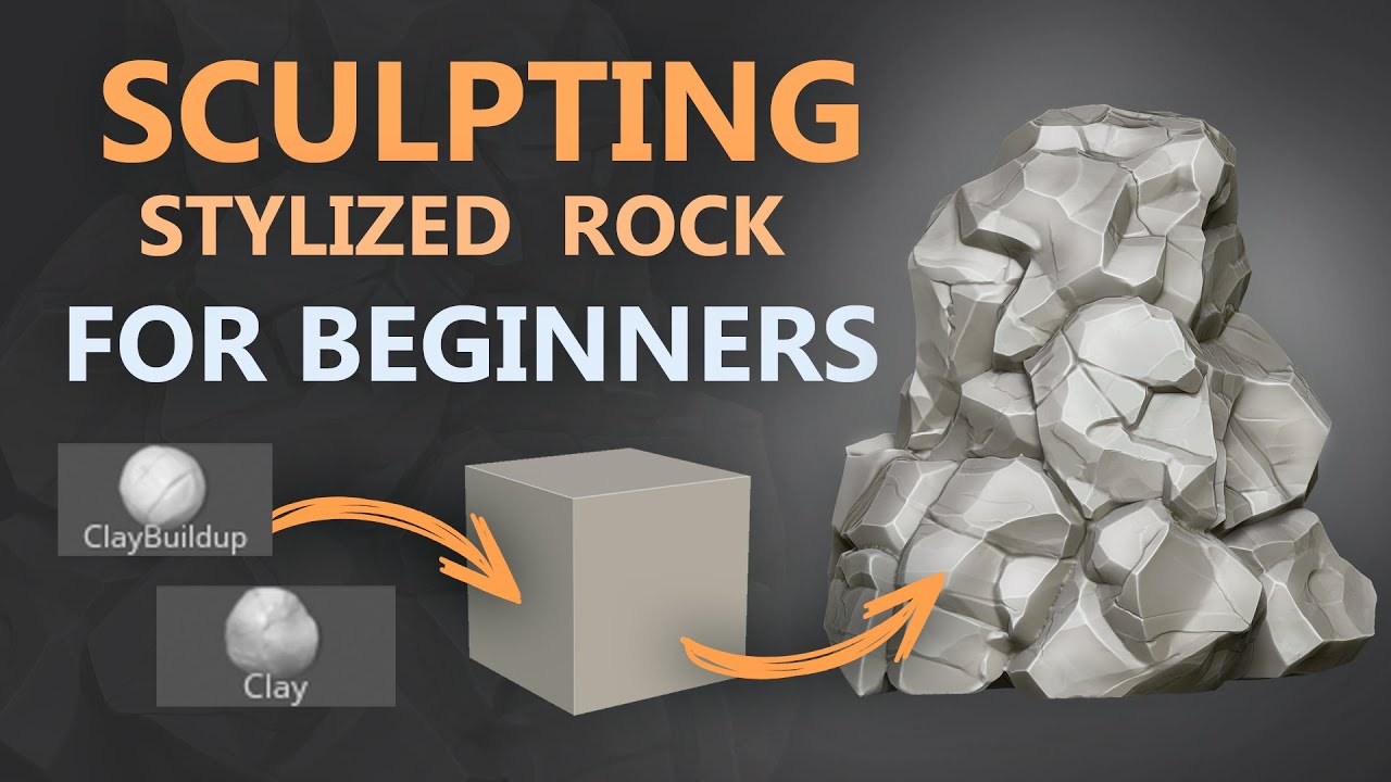 Sculpting a Stylized Rock Texture with Zbrush for Beginners - YouTube