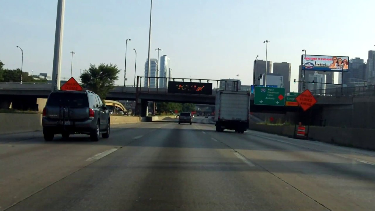 Dan Ryan Expressway (Interstates 90 & 94 Exits 58 to 51) westbound ...