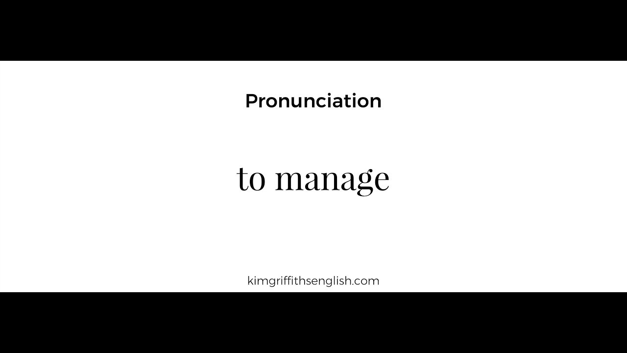 Manage, management. English Pronunciation - YouTube