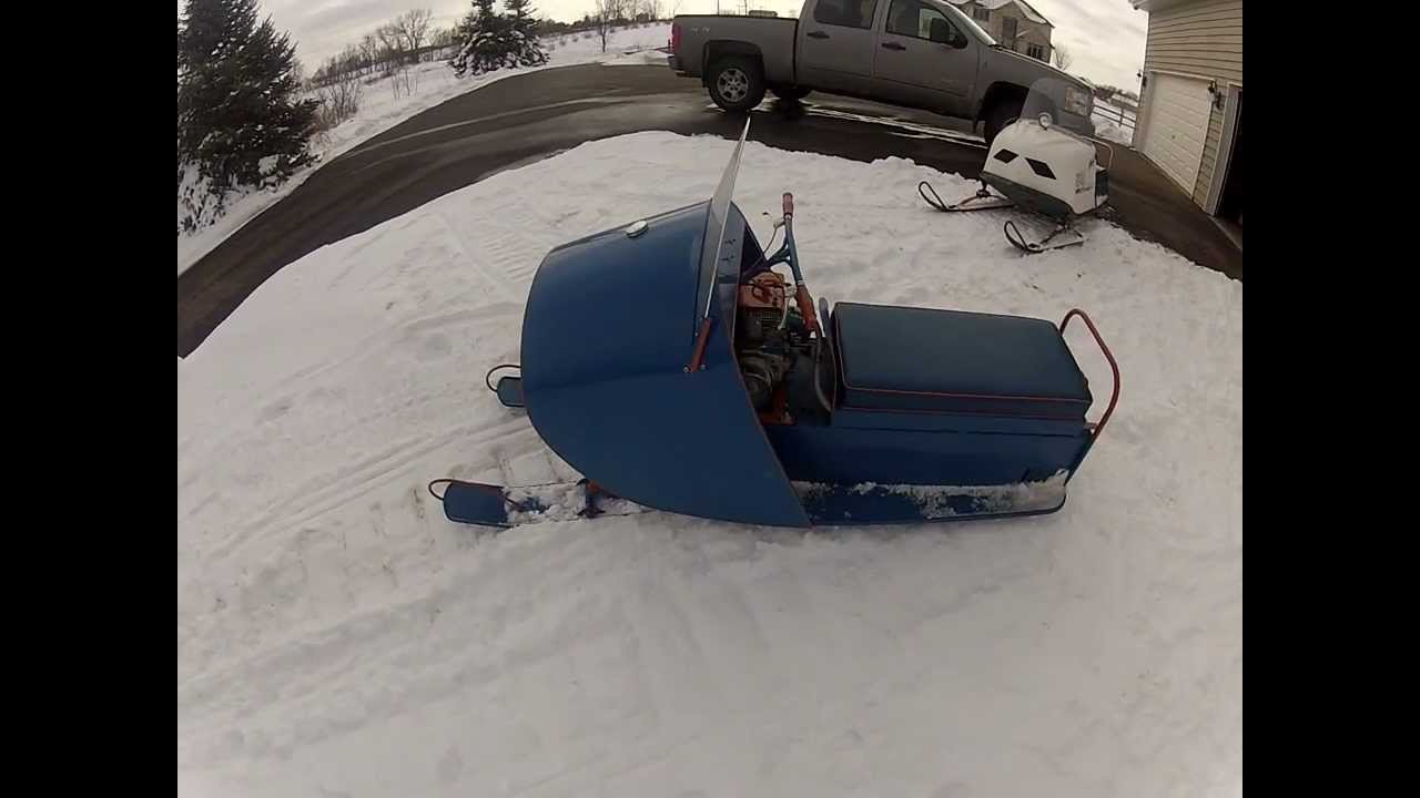 homemade antique snowmobile ride - YouTube