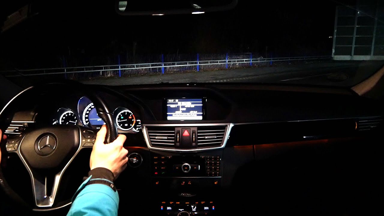 Mercedes W212 E200 CDI Fahrt bei Nacht || Bi Xenon / ILS || W212 Night ...