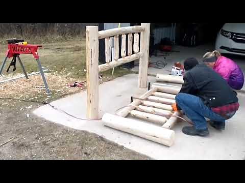 making a log bed headboard and footboard part 1/2 - YouTube