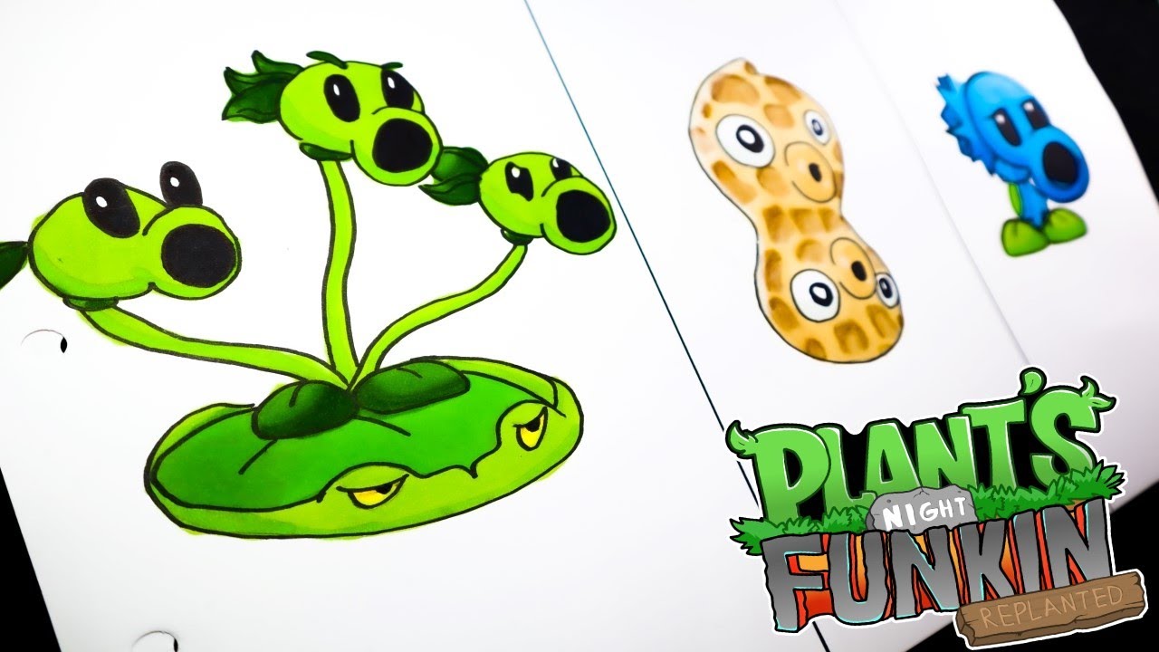 DIBUJO FRIDAY NIGHT FUNKIN VS PLANTS VS RAPPERS (FNF VS Threepeater ...