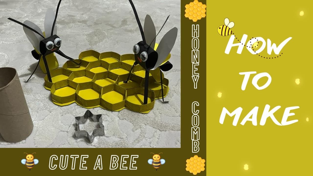 How to Make Cute a Bee & Honey Comb | Craft Origami - YouTube