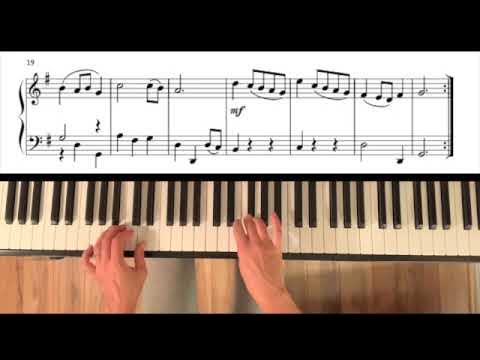 J.S. Bach: Minuet in G major. Easy piano tutorial and practice aid with full score. RCM level 2 ...