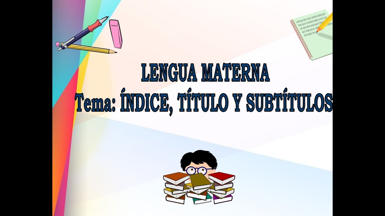 ÍNDICES TÍTULOS Y SUBTÍTULOS - YouTube