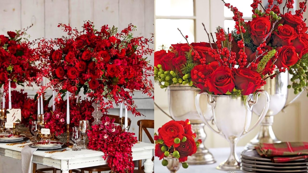 New beautiful and stunning Christmas red flowers decoration ideas for ...